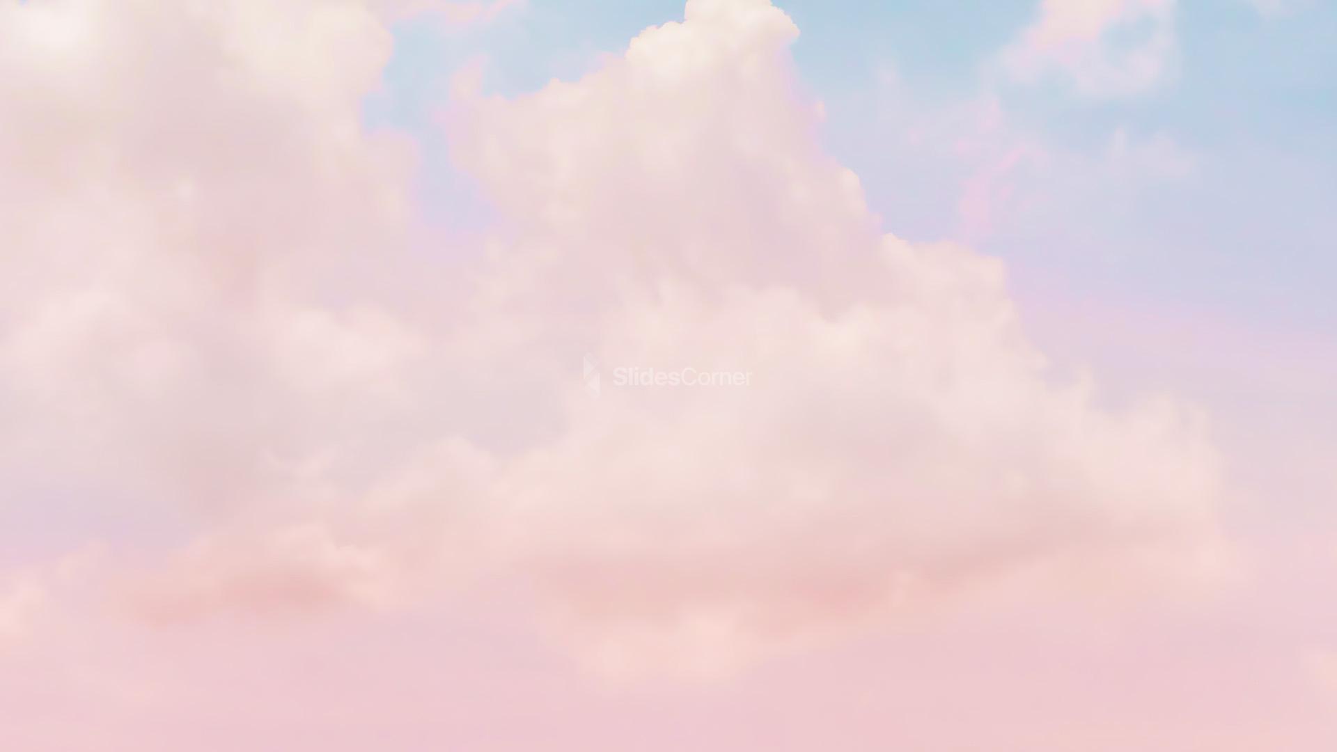 Pastel pink clouds free PPT background
