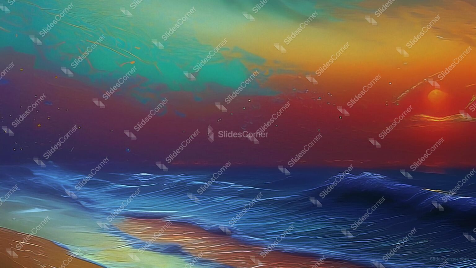 Ocean Waves Background Free for PPT or Google Slides
