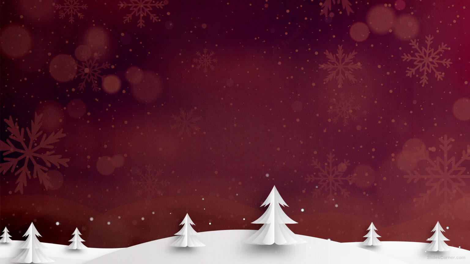 Christmas Snow & Trees Free PPT Background