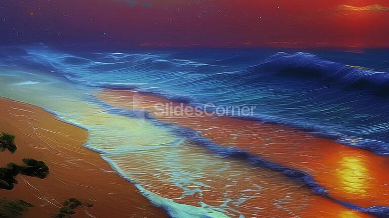 Ocean Waves Background Free for PPT or Google Slides