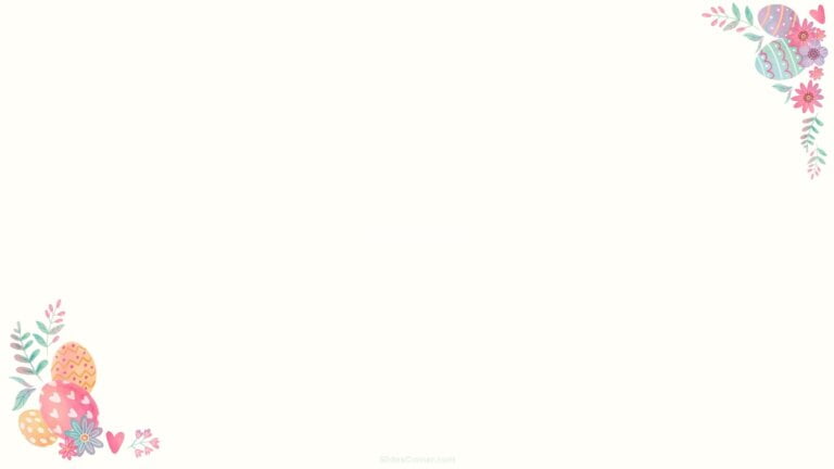 Easter Eggs and Flowers PPT Background · SlidesCorner.com