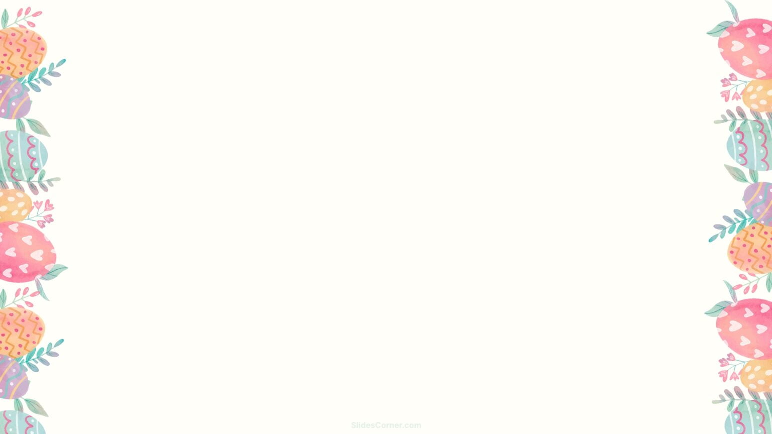 Easter Eggs and Flowers PPT Background · SlidesCorner.com