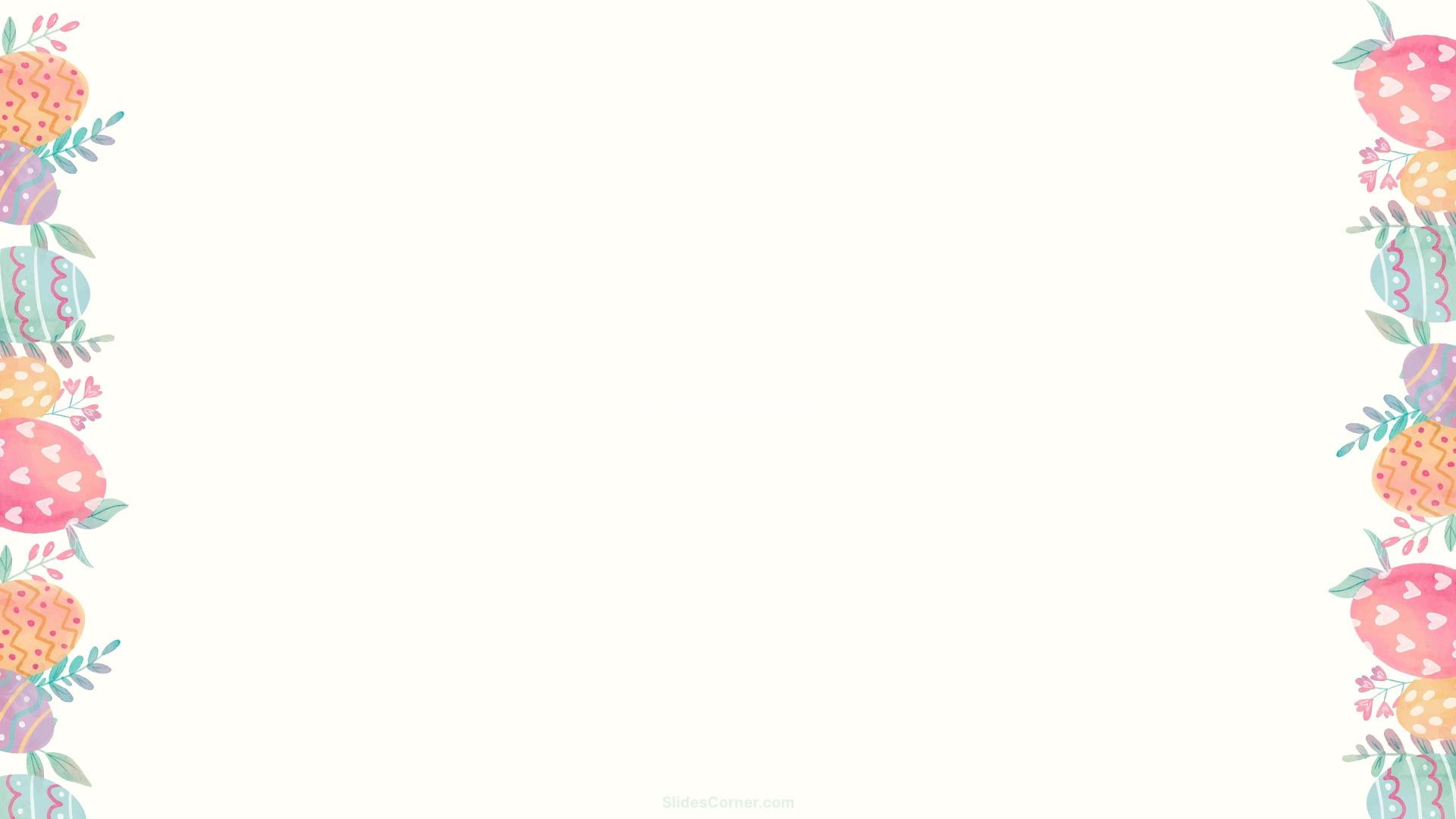 Easter Eggs and Flowers PPT Background · SlidesCorner.com