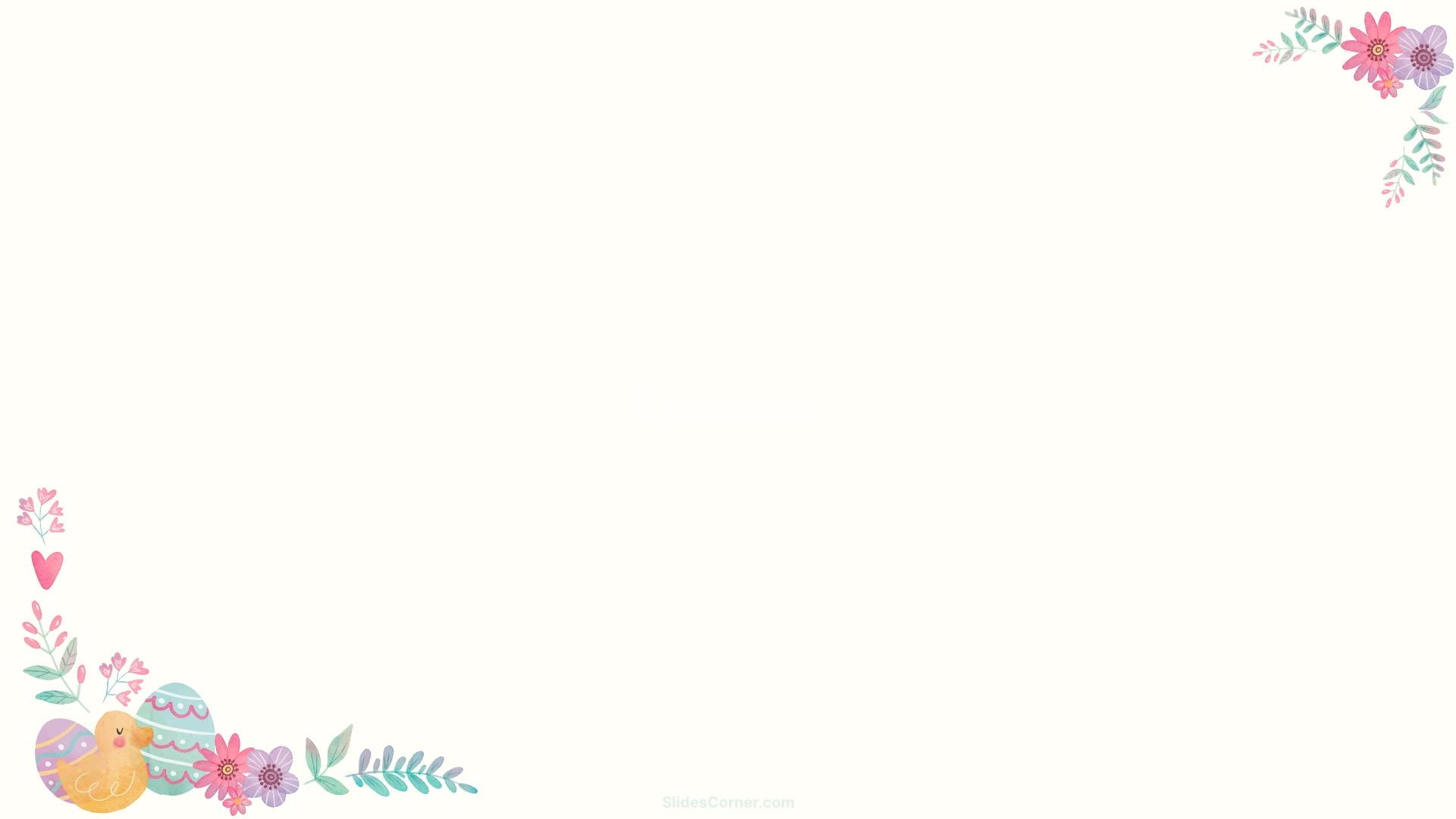 Easter Eggs and Flowers PPT Background · SlidesCorner.com