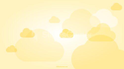 Yellow Clouds on Pastel Gradient PPT Background