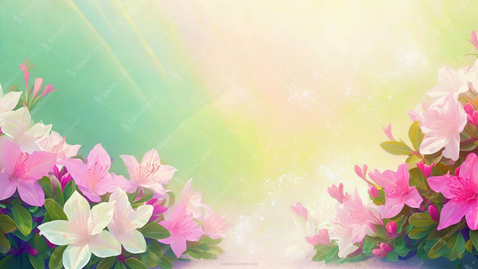 Powerpoint Background Spring with Divine Vibrant Pink Roses - SlidesCorner