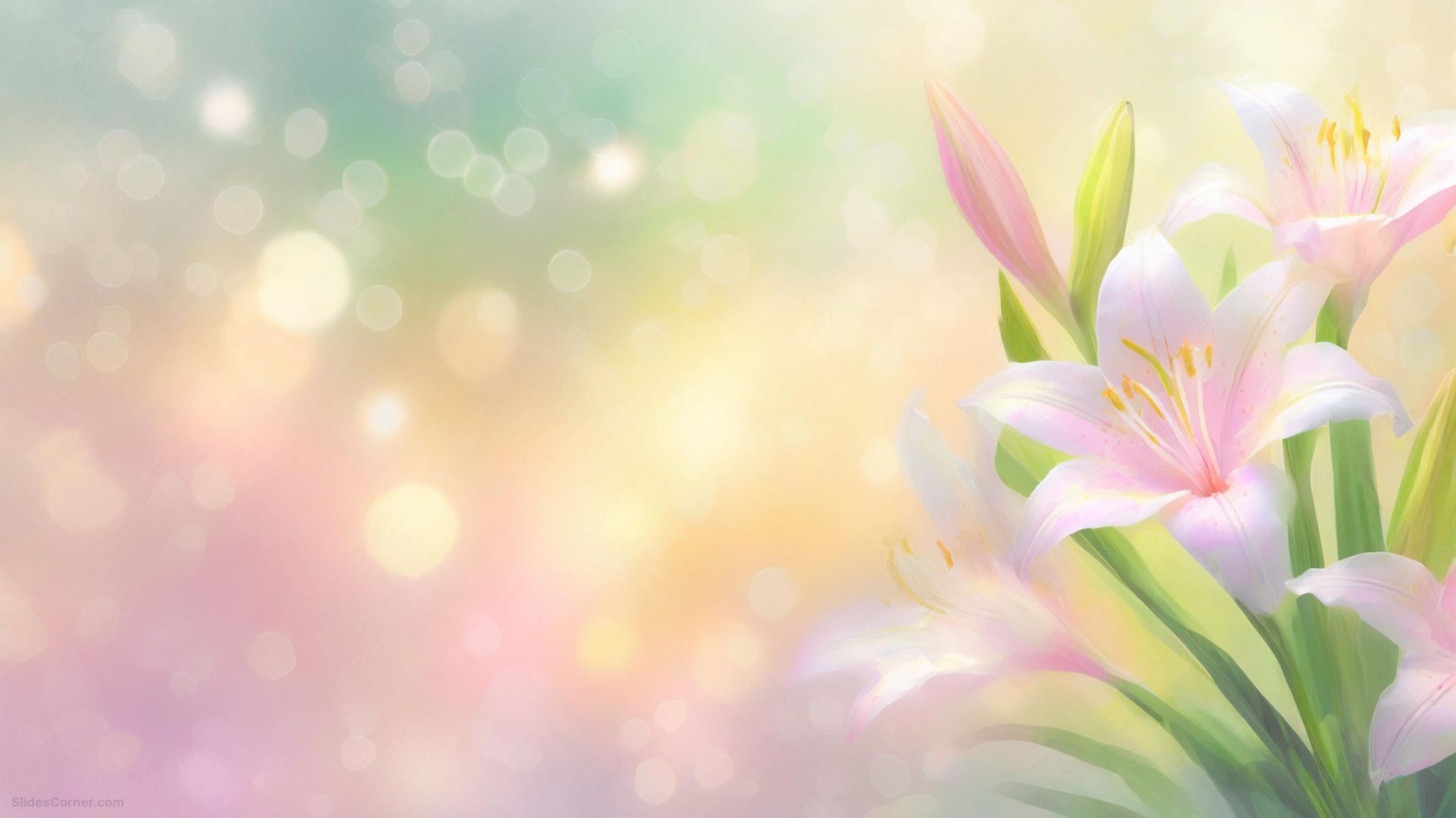 Powerpoint Background Spring with Pastel Orchid Flowers - SlidesCorner