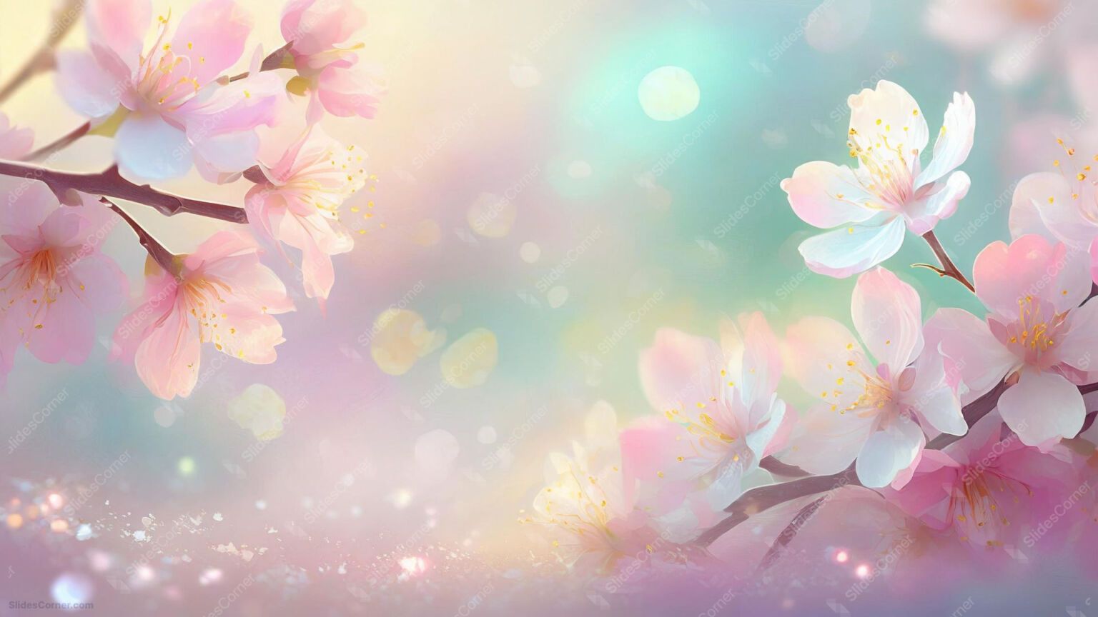 Powerpoint Background Spring with Magical Pink Cherry Blossoms ...