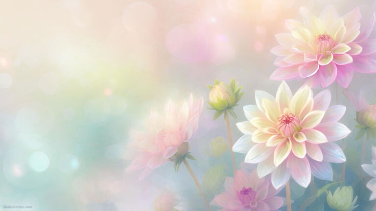 Pink Flower Background for Spring with Pastel Rose Flowers - SlidesCorner