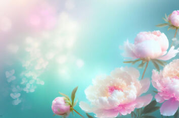 Powerpoint Background Spring with Pink Peonies Flowers - SlidesCorner