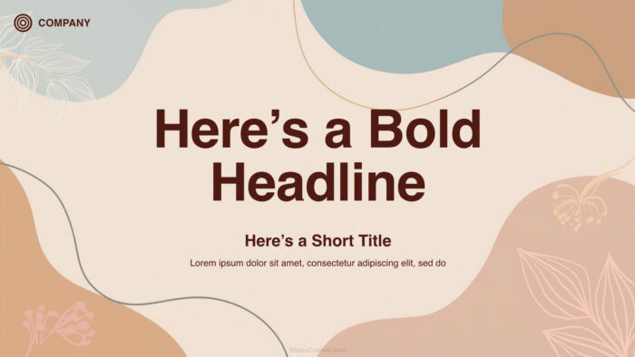 Google Slides Background Aesthetic Pastel Brown Organic Shapes