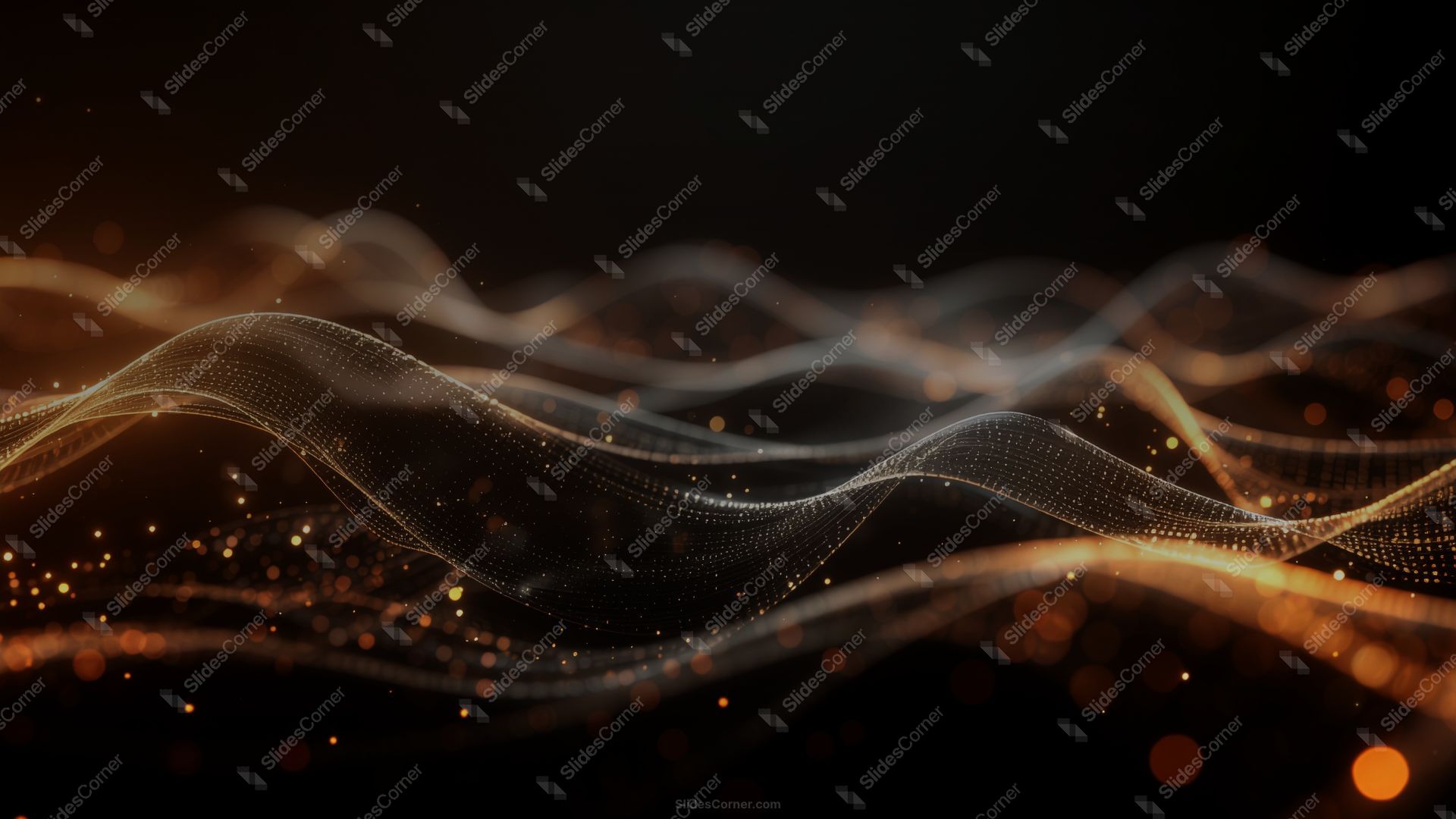 Elegant Background PPT Black Solid with Golden Particles Free Download ...