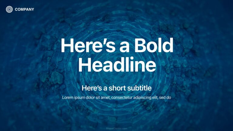 Water Background for PowerPoint with Deep Blue Ocean Texture — SlidesCorner