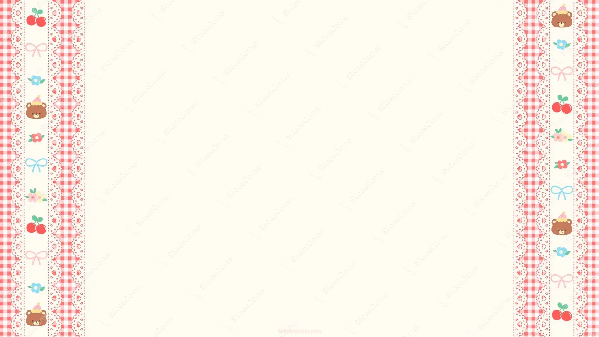 Kawaii Seamless Background with Pink Checks for PowerPoint & Google ...