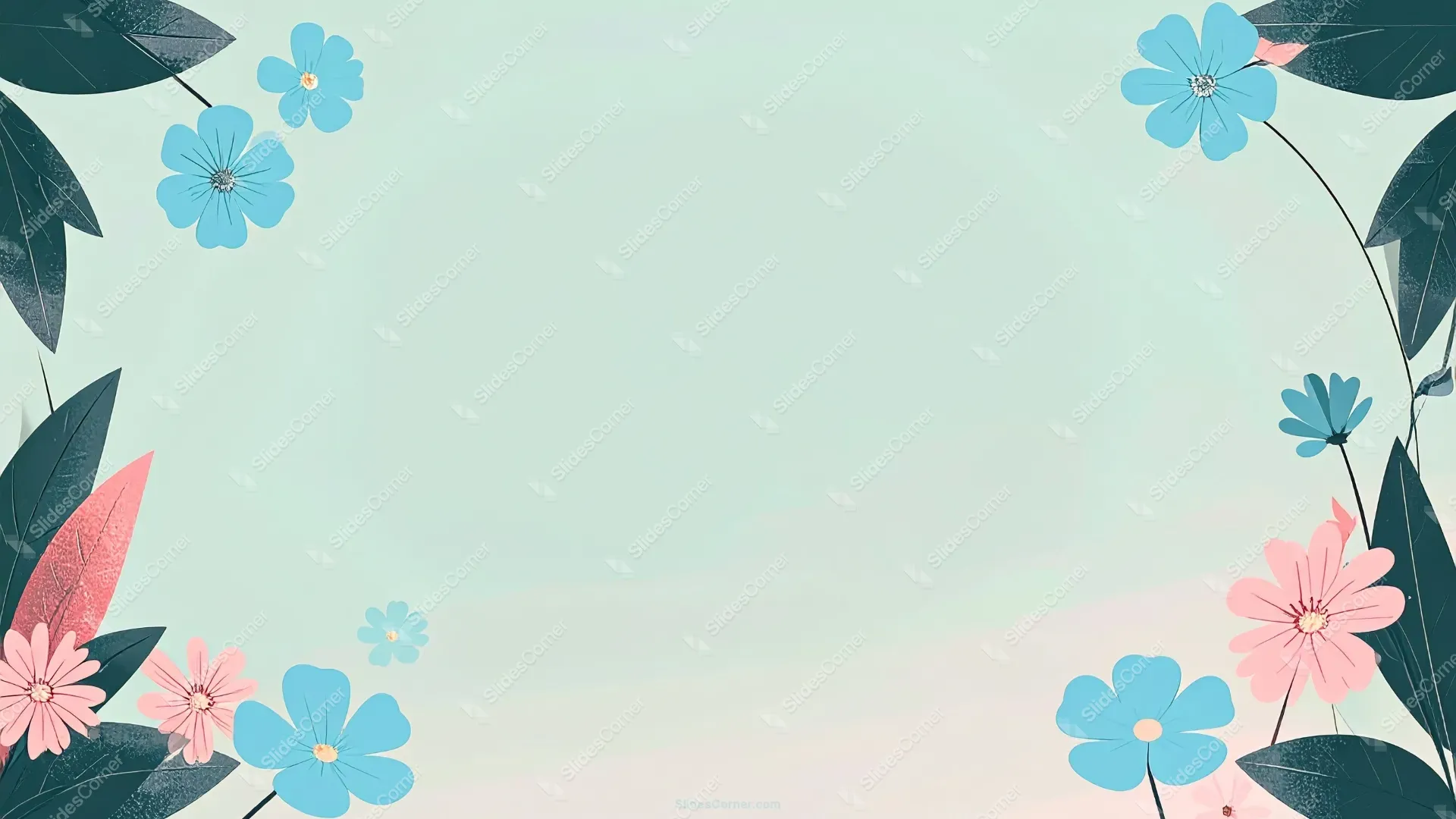 Free HD Light Green Floral Background for PowerPoint, Google Slides and ...